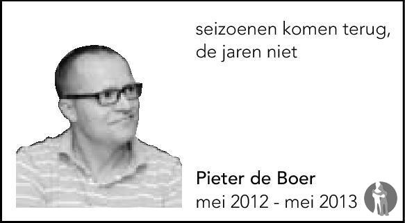 Pieter Sebastiaan de Boer 25-05-2012 overlijdensbericht en condoleances ...