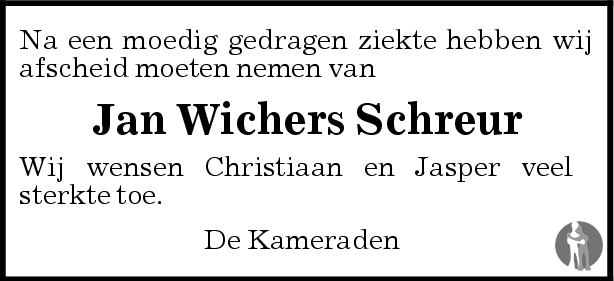 Jan Wichers Schreur 26-01-2007 overlijdensbericht en condoleances ...