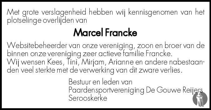 Marcel Francke 02-08-2007 overlijdensbericht en condoleances ...