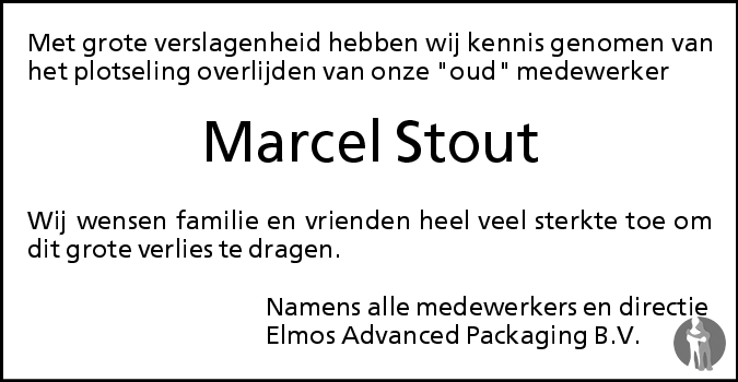 Marcel Stout 10-09-2007 overlijdensbericht en condoleances - Mensenlinq.nl