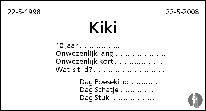 Kiki Berg 22-05-2008 overlijdensbericht en condoleances - Mensenlinq.nl