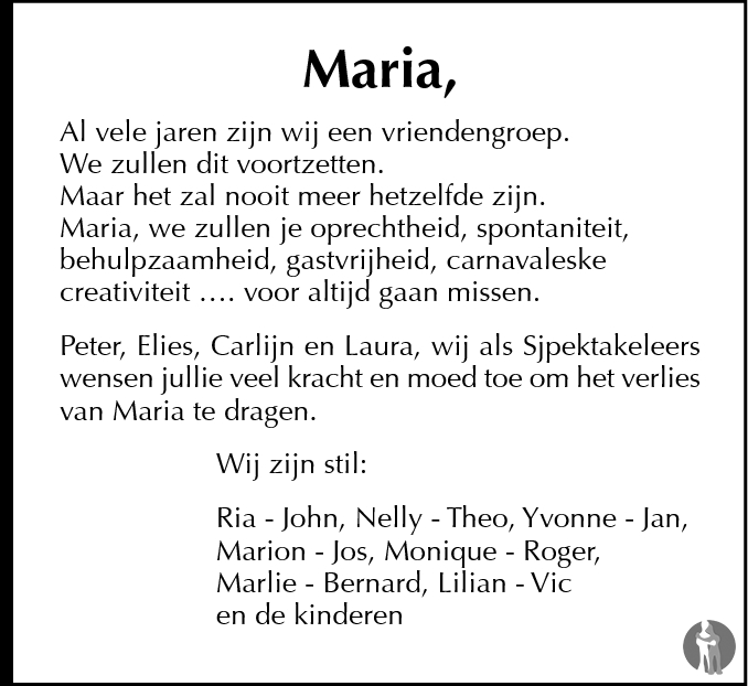 Maria Evers - van der Beek 06-05-2009 overlijdensbericht en ...