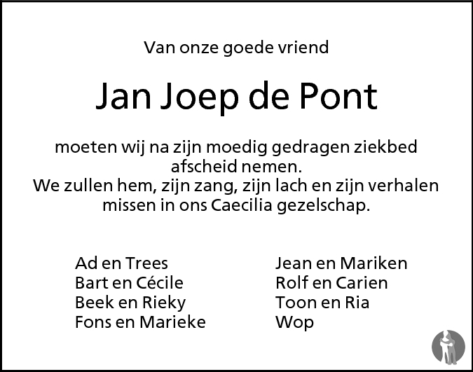 Jan Jozef Henri Hubert Maria (Jan Joep) de Pont 02-09-2009 ...