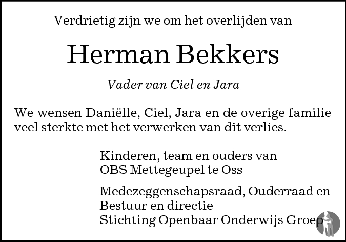 Herman Bekkers 25-09-2009 overlijdensbericht en condoleances ...