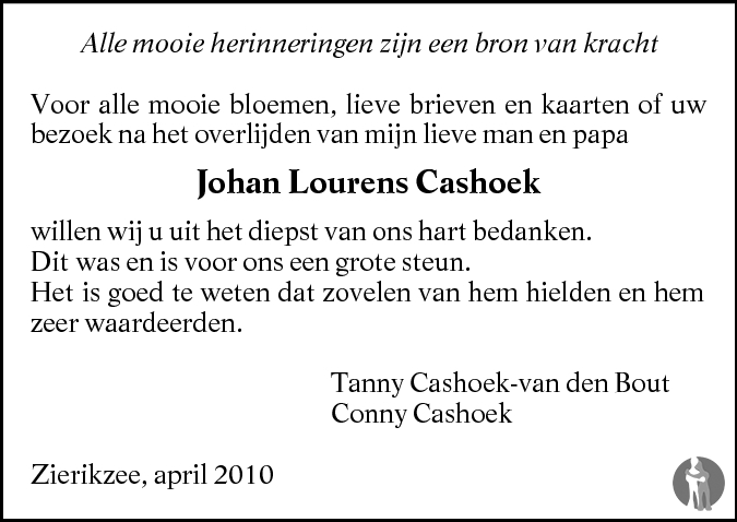 Johan Lourens Cashoek 17-03-2010 overlijdensbericht en condoleances ...