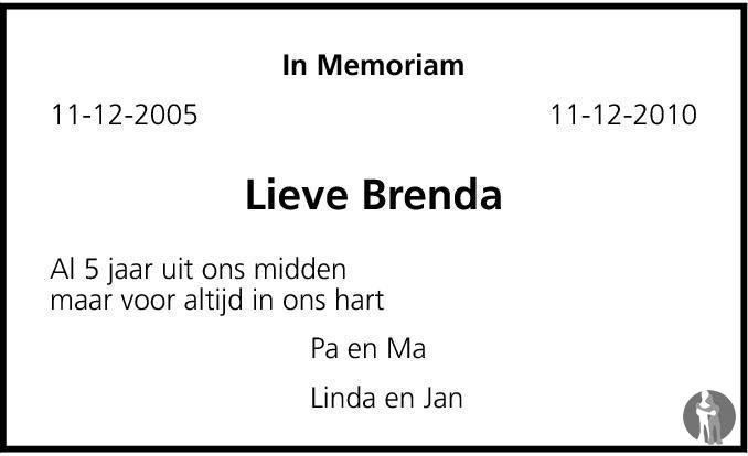 Brenda van Beek 11-12-2010 overlijdensbericht en condoleances ...