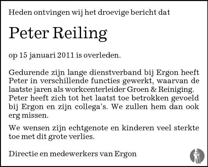 Petrus Johannes Franciscus (Peter) Reiling 15-01-2011 ...