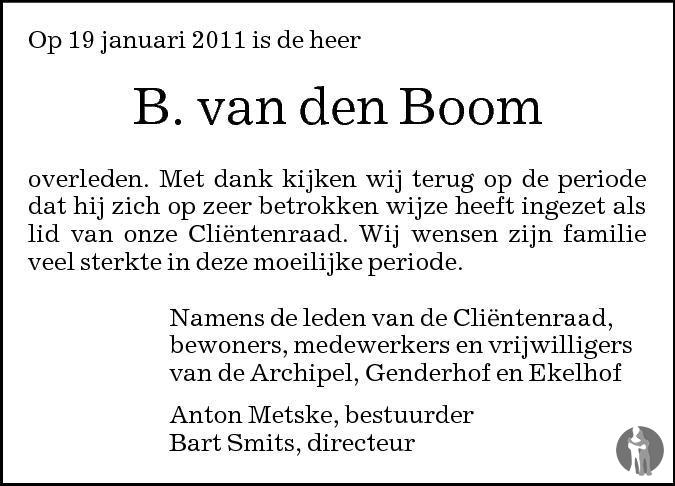 Bas van den Boom 19-01-2011 overlijdensbericht en condoleances ...