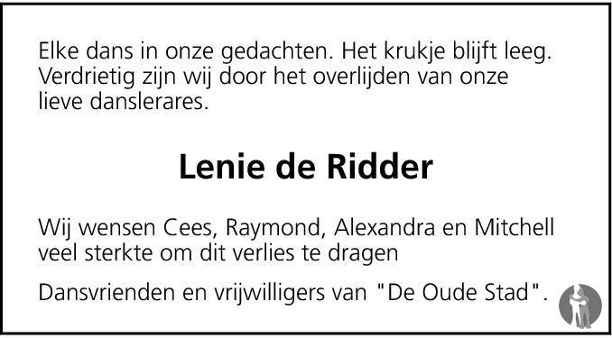 Magdalena Antoinette Maria (Lenie) de Ridder - Mulhuysen 05-05-2011 ...