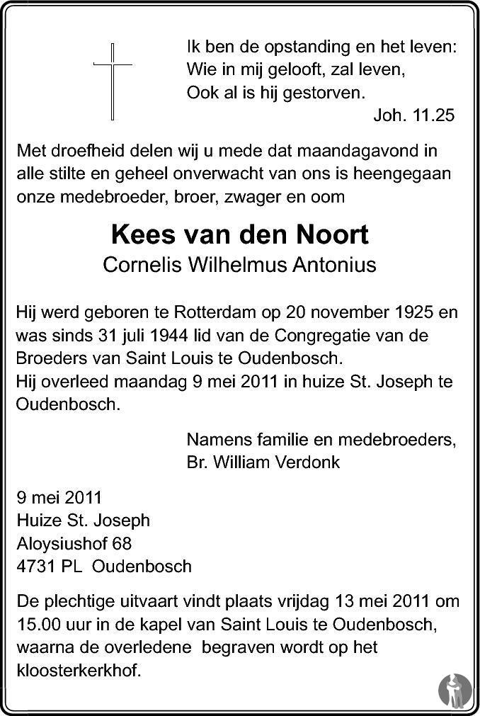 Cornelis Wilhelmus Antonius (Kees) van den Noort 09-05-2011 ...