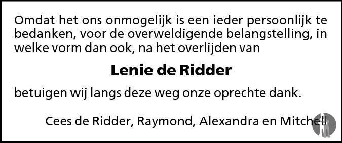 Magdalena Antoinette Maria (Lenie) de Ridder - Mulhuysen 05-05-2011 ...