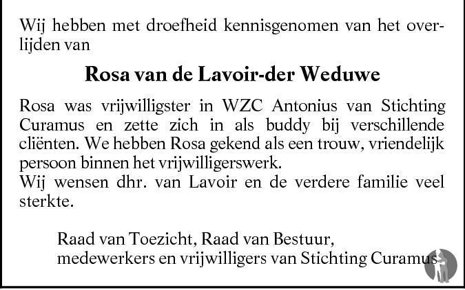 Rosa Pharailda Maria (Roos) van de Lavoir - der Weduwe 28-02-2012 ...