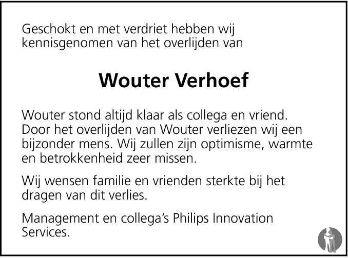 Wouter Verhoef 08-03-2012 overlijdensbericht en condoleances ...