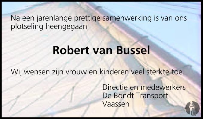 Robert van Bussel 11-10-2012 overlijdensbericht en condoleances ...