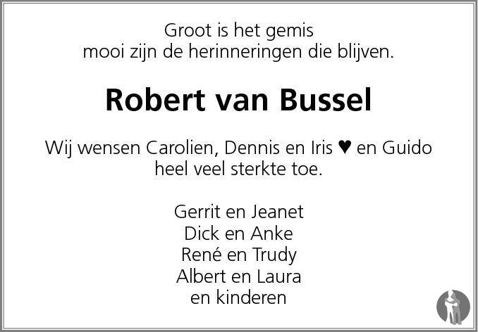Robert van Bussel 11-10-2012 overlijdensbericht en condoleances ...