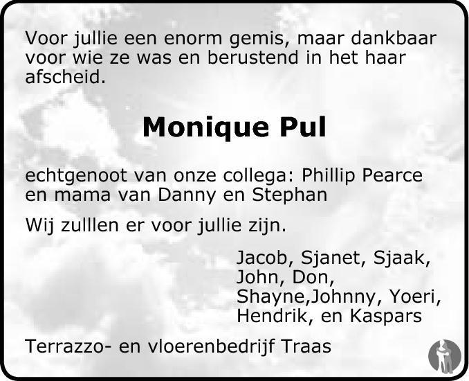 Monique Pearce - Pul 16-01-2013 overlijdensbericht en condoleances ...