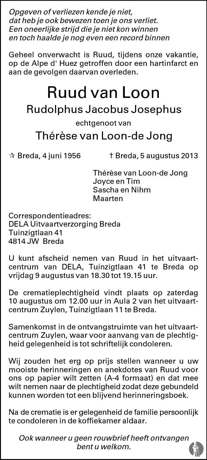 Rudolphus Jacobus Josephus (Ruud) van Loon 05-08-2013 ...