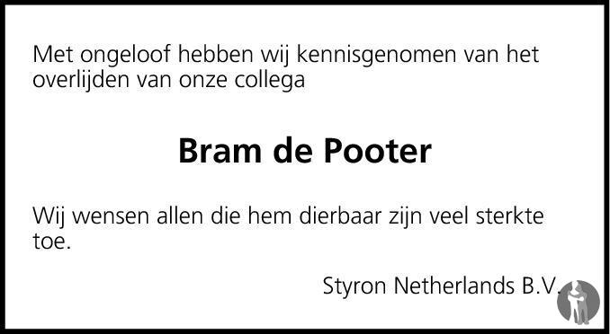 Abraham Jan de Pooter 19-08-2013 overlijdensbericht en condoleances ...