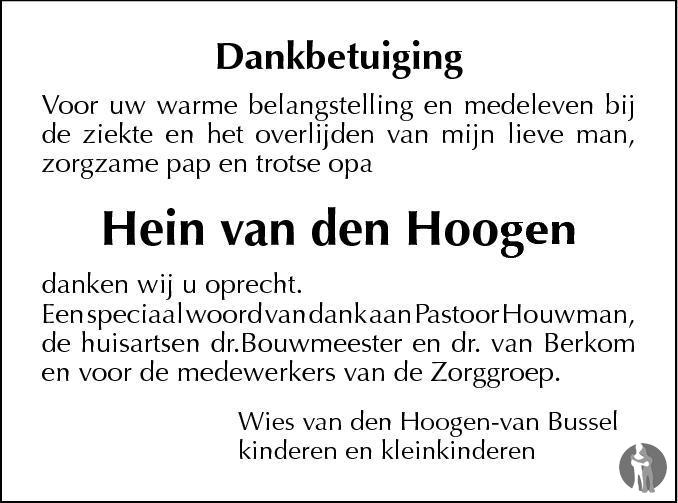 Hein van den Hoogen 21-09-2013 overlijdensbericht en condoleances ... Hein van den Hoogen 21-09-2013 overlijdensbericht en condoleances ...