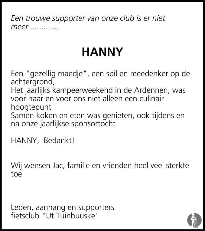 Hanny van Kempen - Janssen 20-05-2014 overlijdensbericht en ...