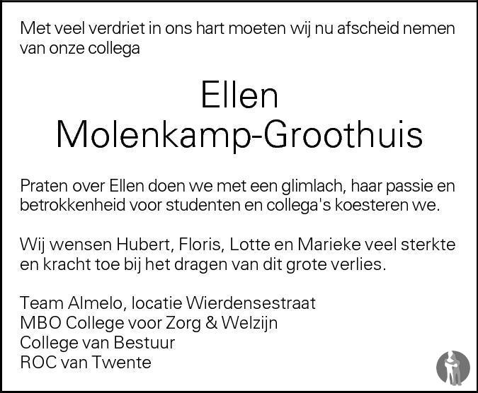 Ellen Molenkamp - Groothuis 16-12-2014 overlijdensbericht en ...