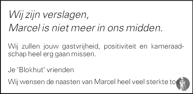 Marcel J.B. Westerhof 12-12-2015 overlijdensbericht en condoleances ...