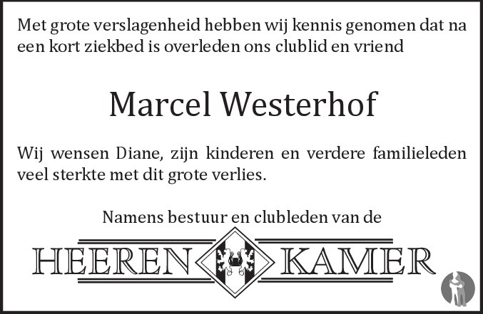 Marcel J.B. Westerhof 12-12-2015 overlijdensbericht en condoleances ...