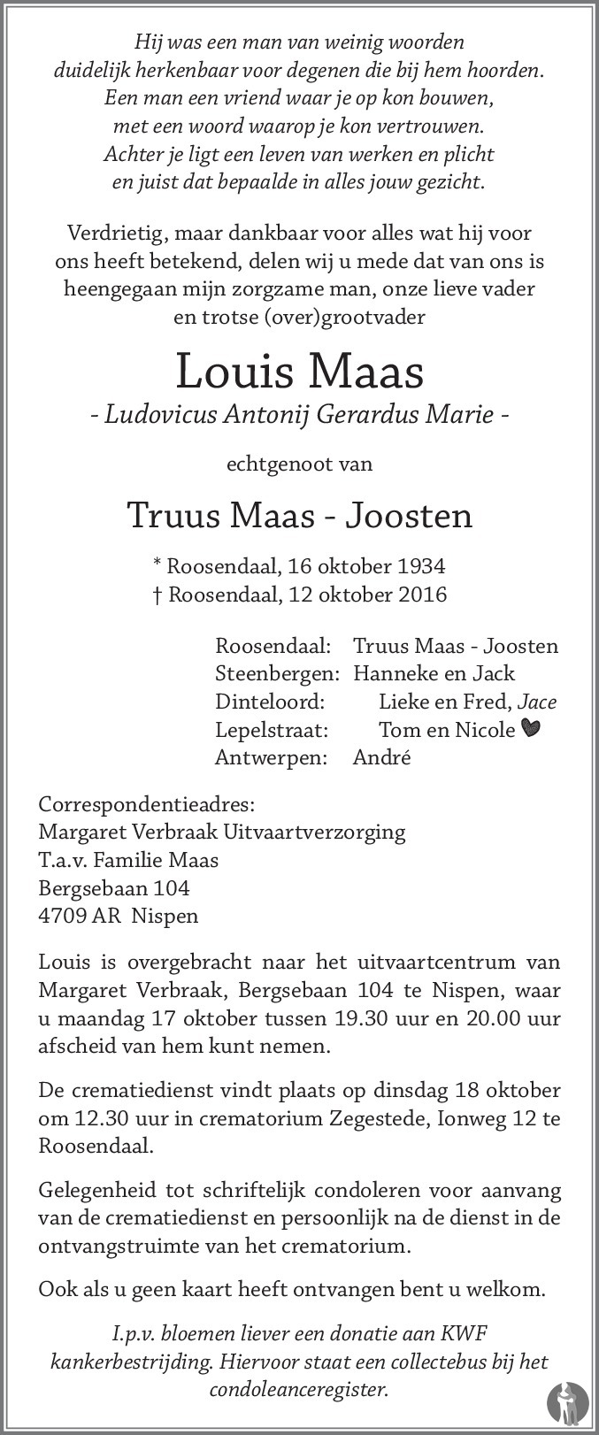 Ludovicus Antonij Gerardus Marie (Louis) Maas 12-10-2016 ...